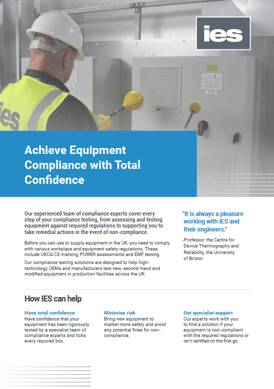 Compliance testing for OEMs and Manufacturers | IES